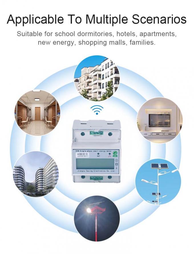 Wireless Single Phase Digital Electric Meter NB Wifi Smart Meter Multi ...