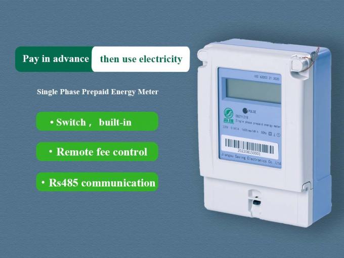 Blue Single Phase Prepaid Energy Meter IC Card Local Control Smart ...