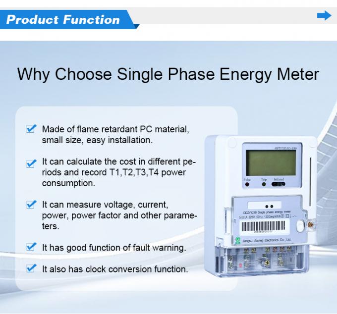WiFi 5A Single Phase Current Iot Based Prepaid Energy Meter With GSM