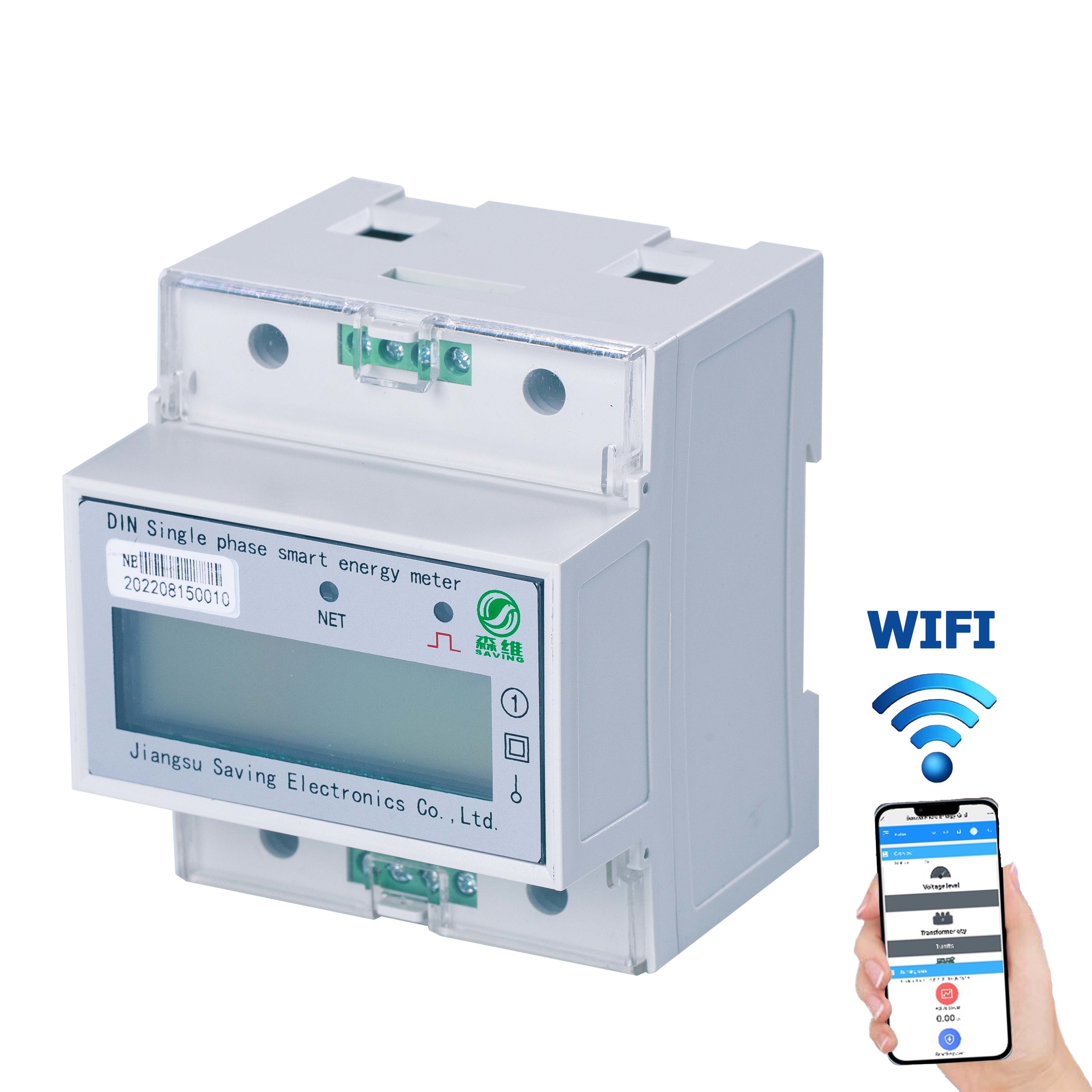 Recharge 80A Single Phase Prepaid Energy Meter Din Rail Electric Meter CE