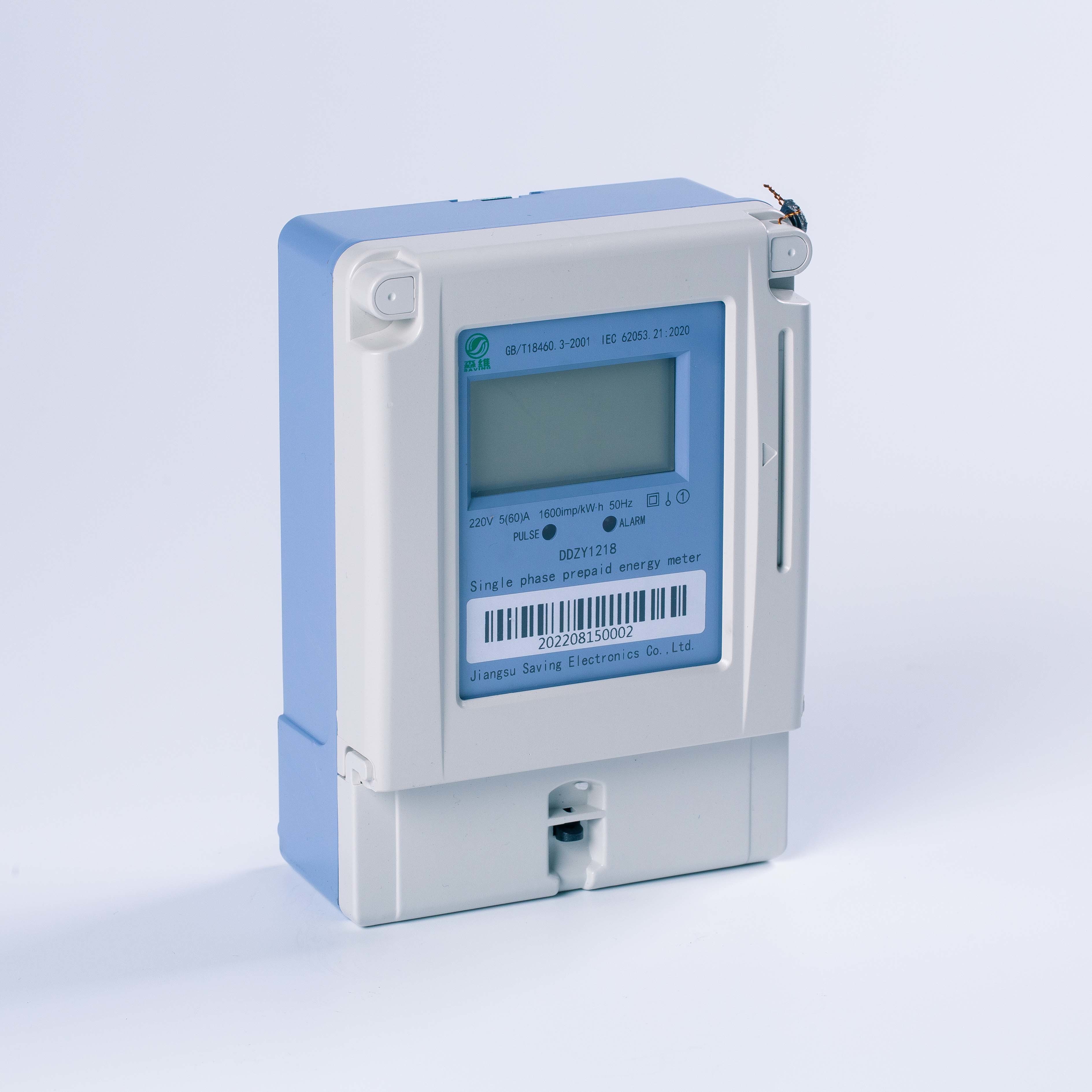 Blue Single Phase Prepaid Energy Meter IC Card Local Control Smart ...