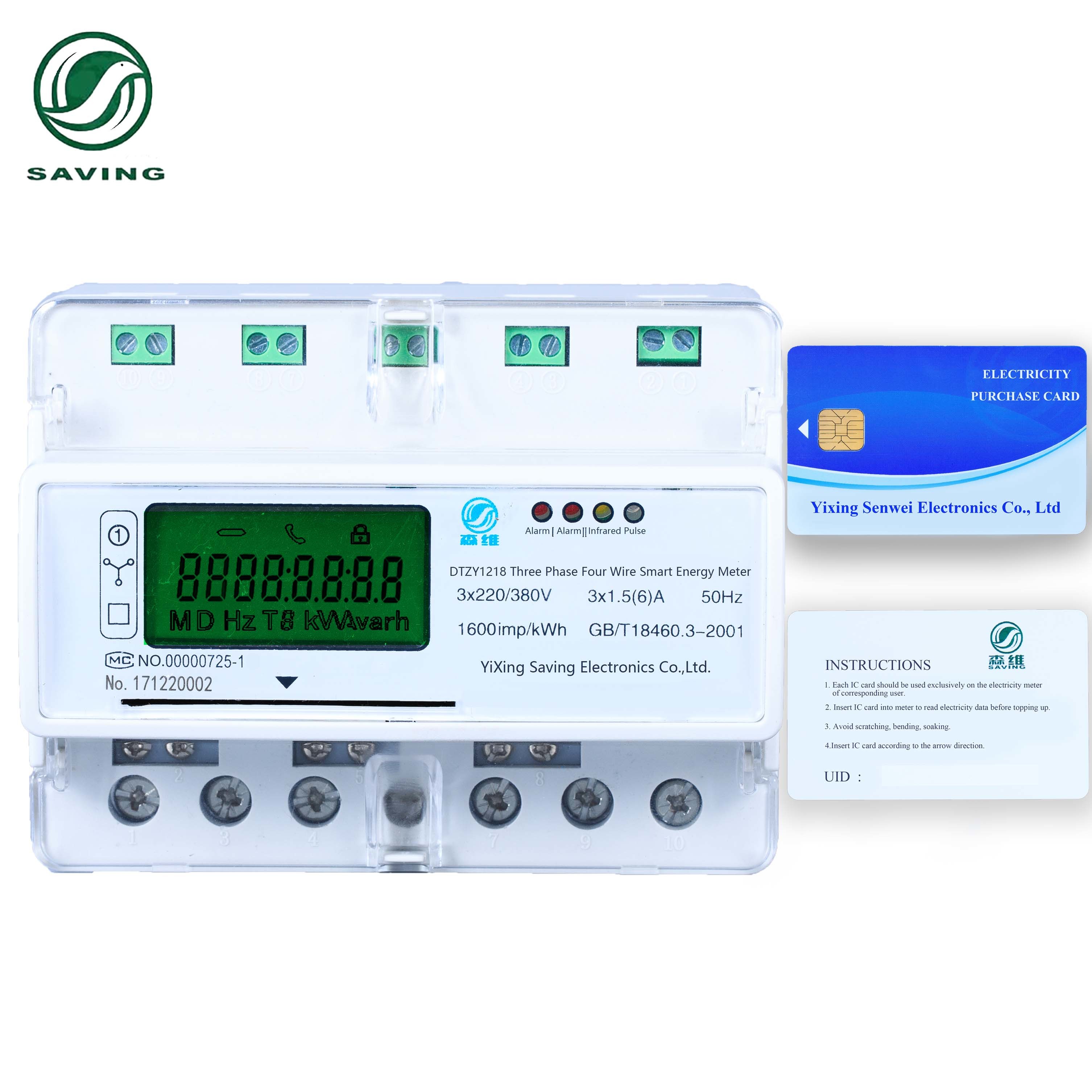 Oem Perpaid Din Rail 3 Phase Energy Meter Multifunction Rs485 Energy ...