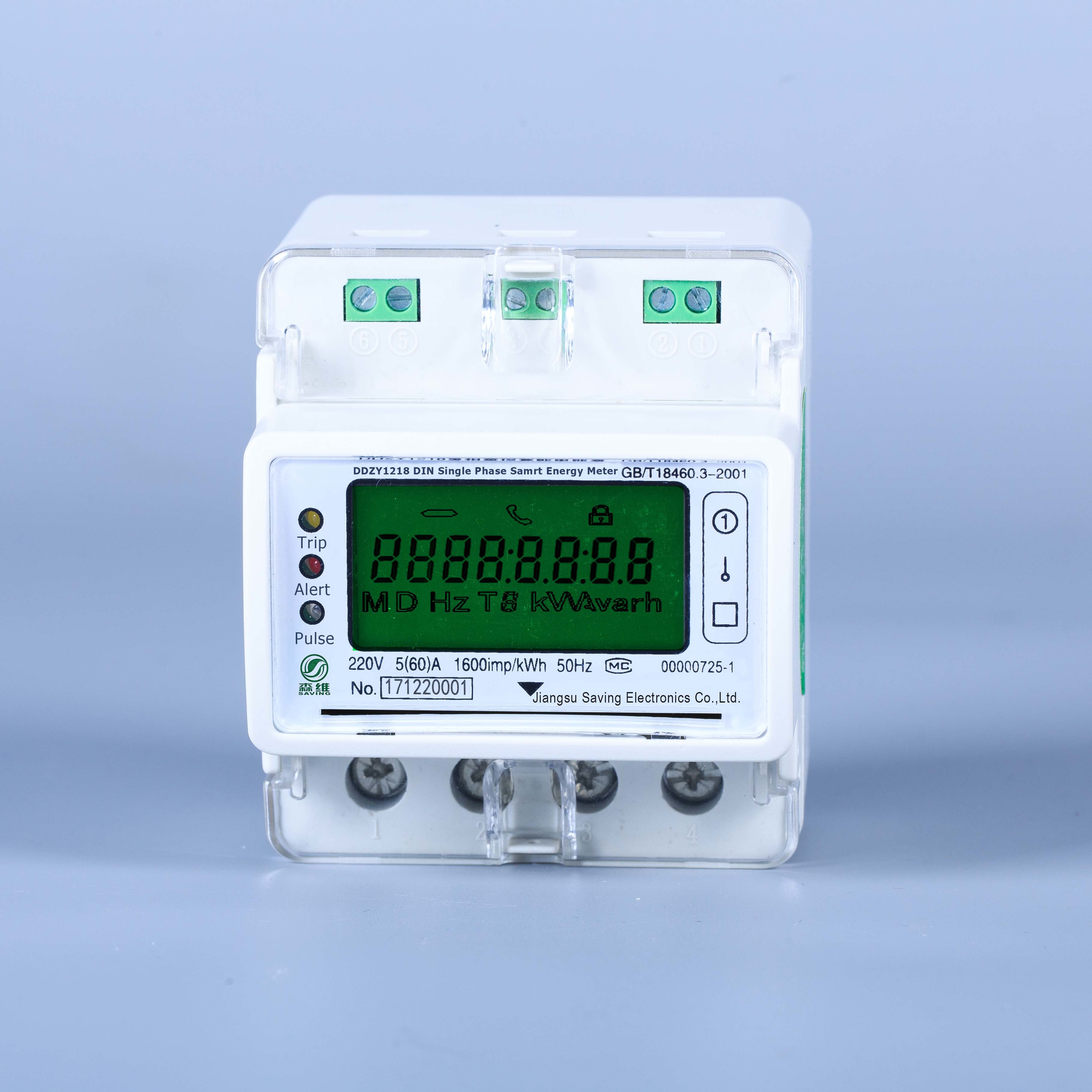 1.5W Electronic Single Phase Din Rail Energy Meter Ic Card Local Remote ...