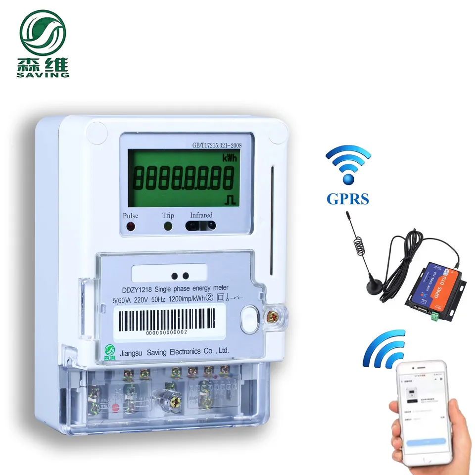 AC/DC Power Supply Smart Prepaid Energy Meter with LCD Display and GPRS ...