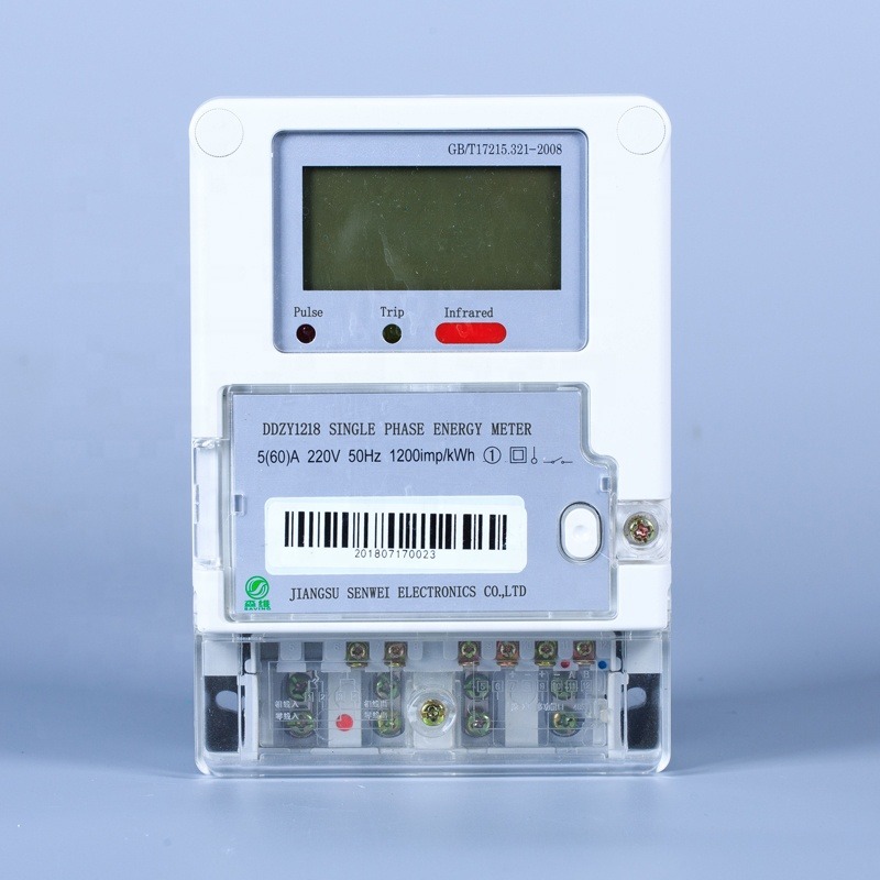 160x112x71mm Single Phase Prepaid Energy Meter with LORA Communication ...