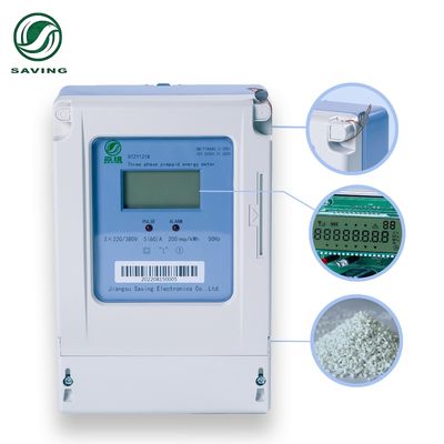 Blue RS485 Smart Prepaid Energy Meter Local Control Single Phase ...