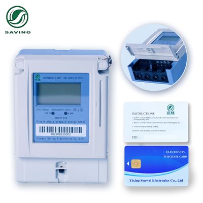 60A IC Card Single Phase Energy Prepaid Sub Meter For Tenants Local Control