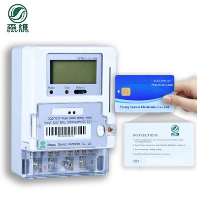 1W High Precision Single Phase Prepaid Energy Meter With Rs485 Modbus